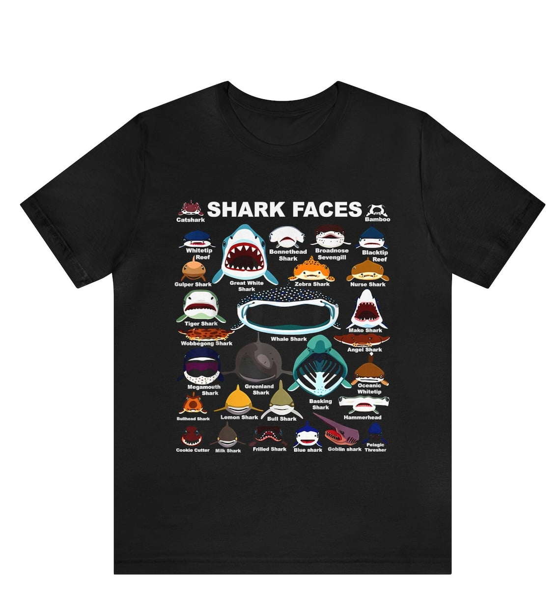 Gildan Shark Identification Tee, Educational And Fun Ocean Predator ...
