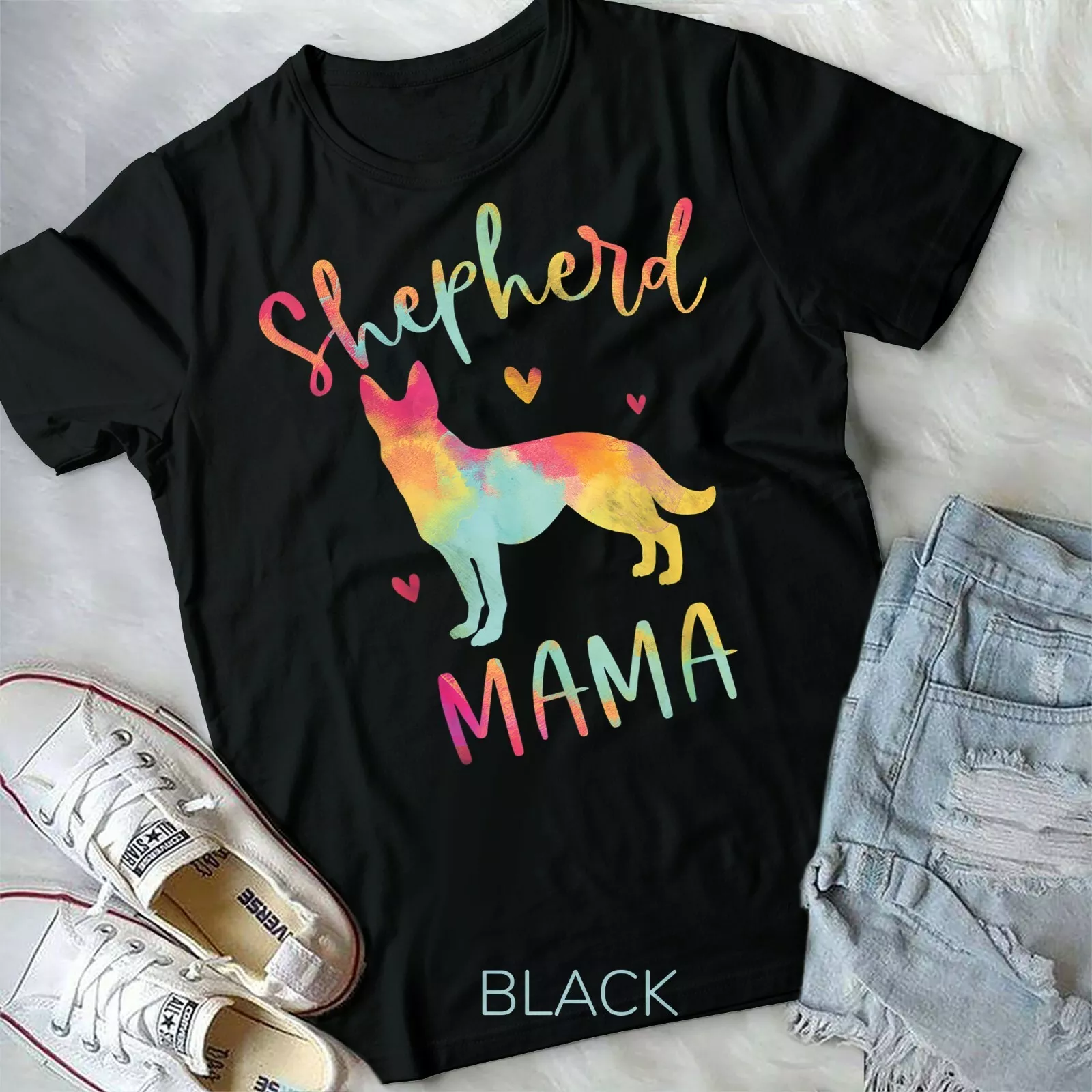 Gildan Shepherd Mama Colorful German Shepherd Gifts Dog Mom Unisex Form ...