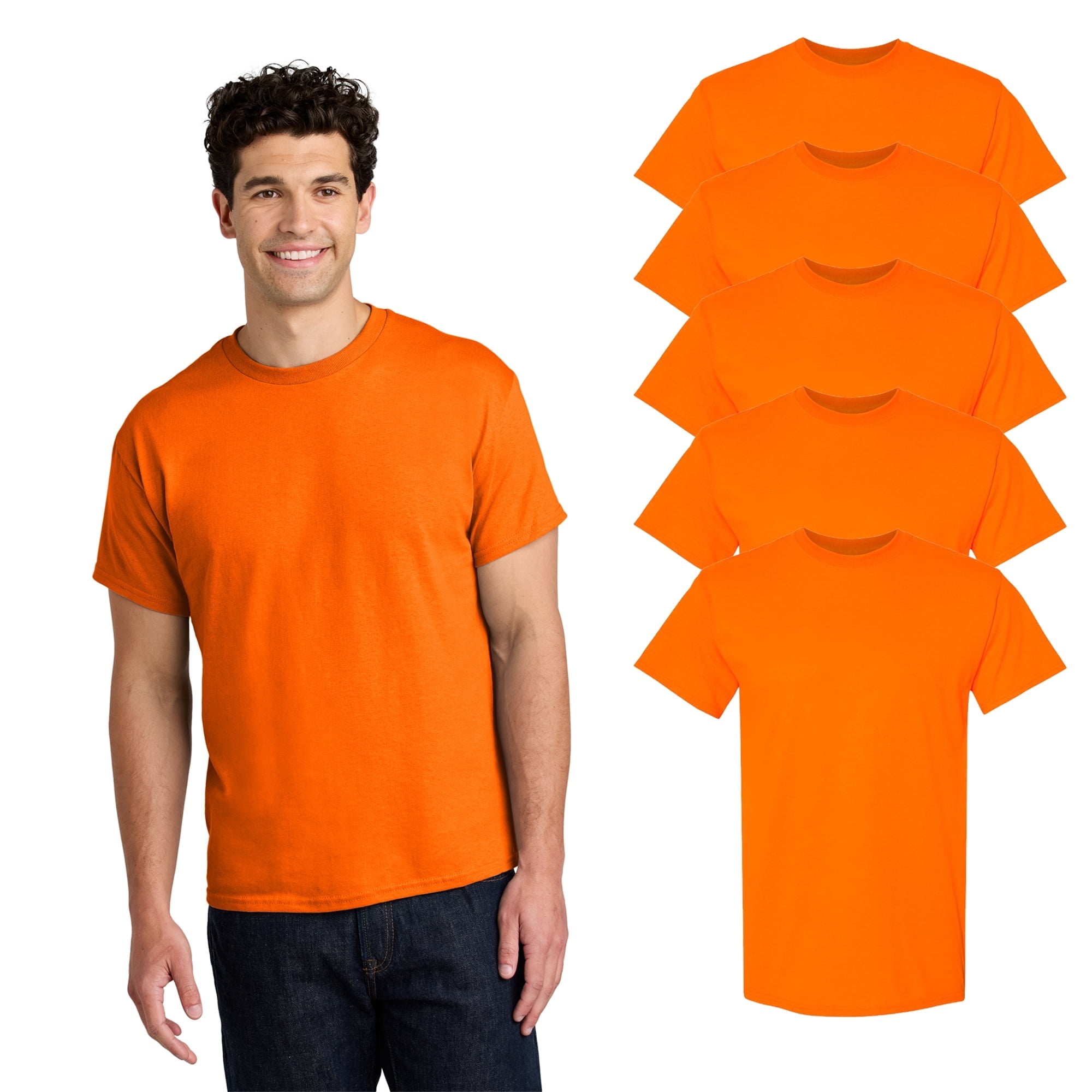 Gildan Short Sleeve Hi Vis Work T-Shirt, Men’s Heavy Cotton Safety ...