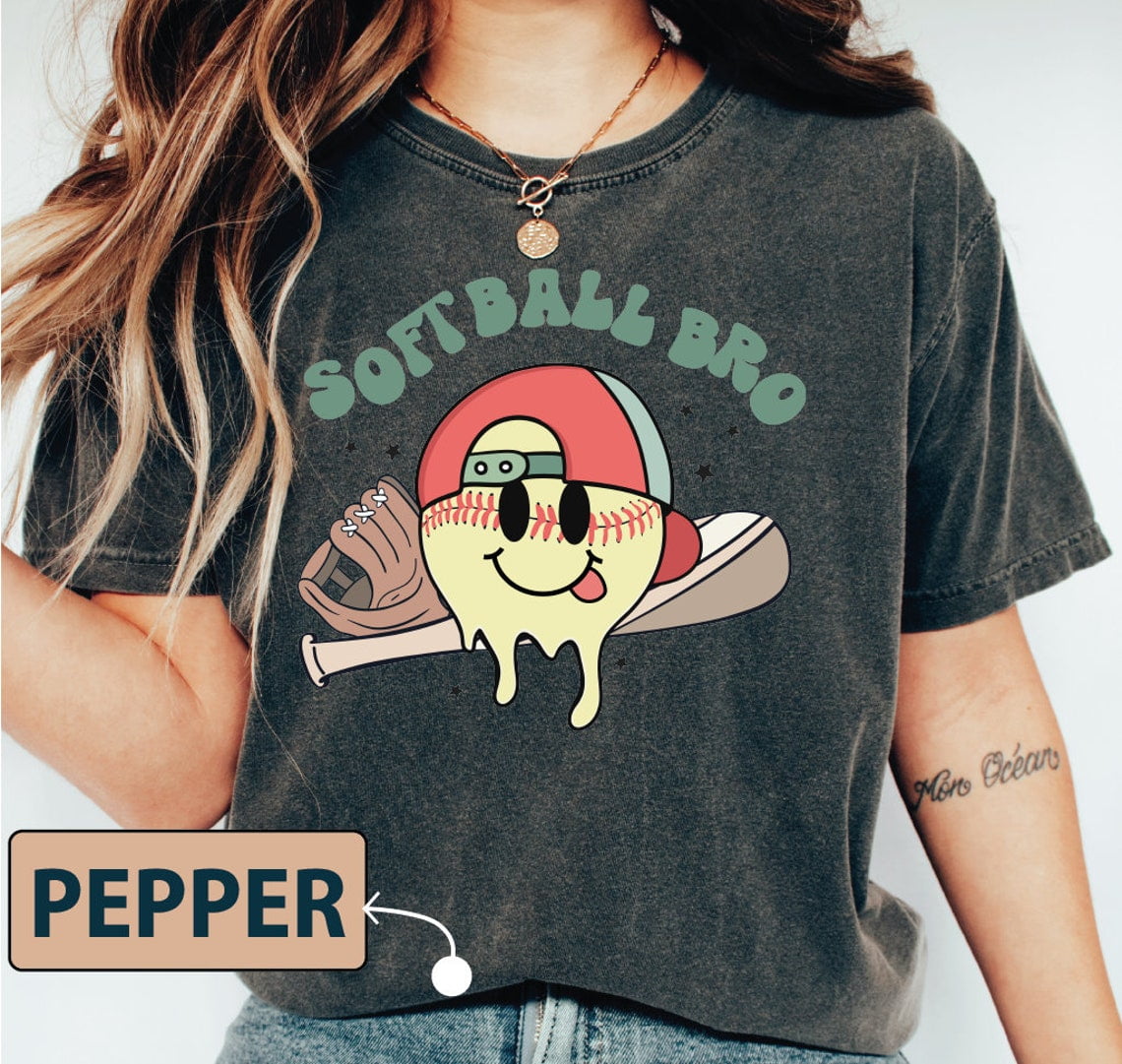 Gildan Softball Brother Graphic Tee, Retro Style Design for Kids and ...