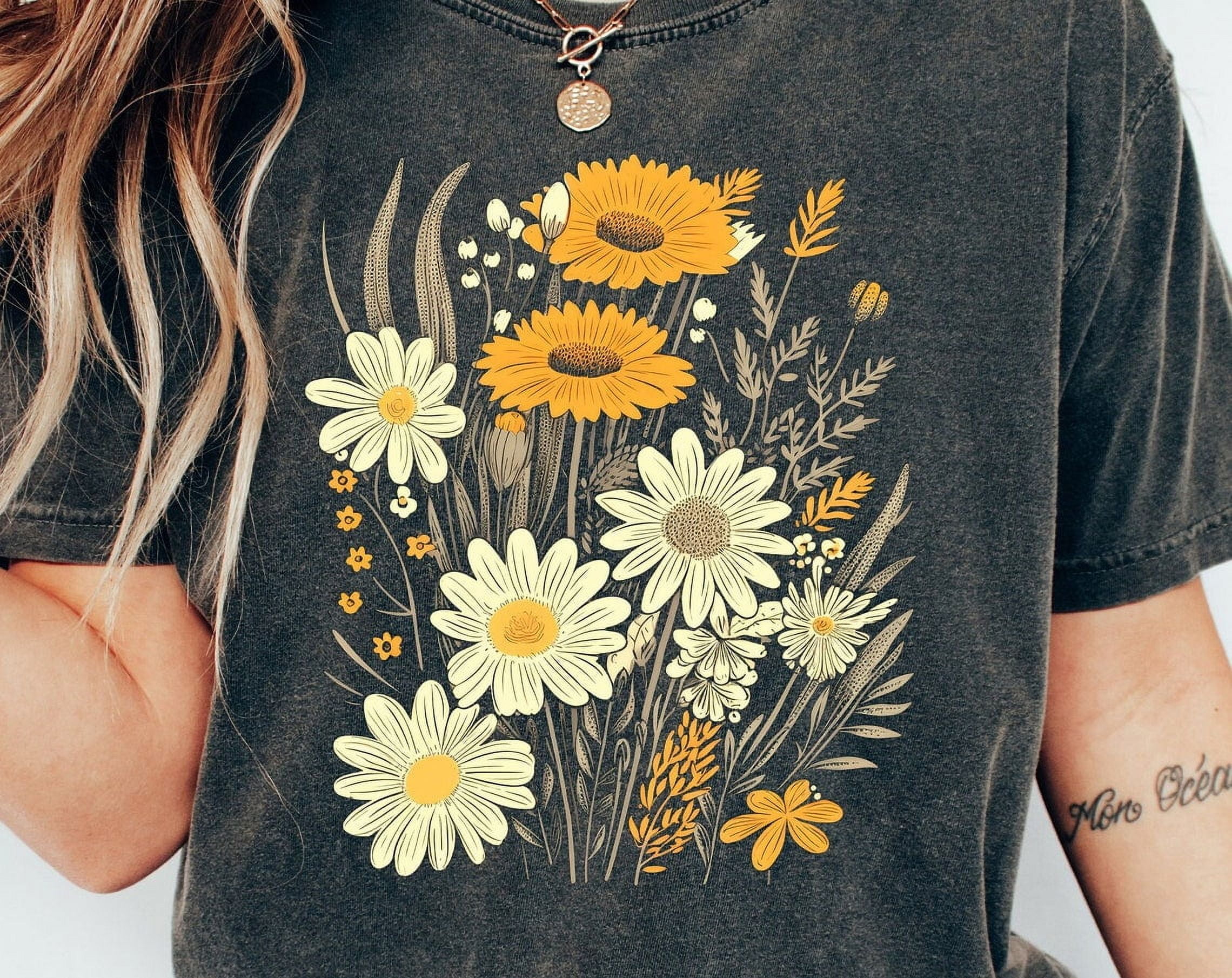 Gildan Spring Flowers Shirt With Cottagecore Botanical Aesthetic For ...