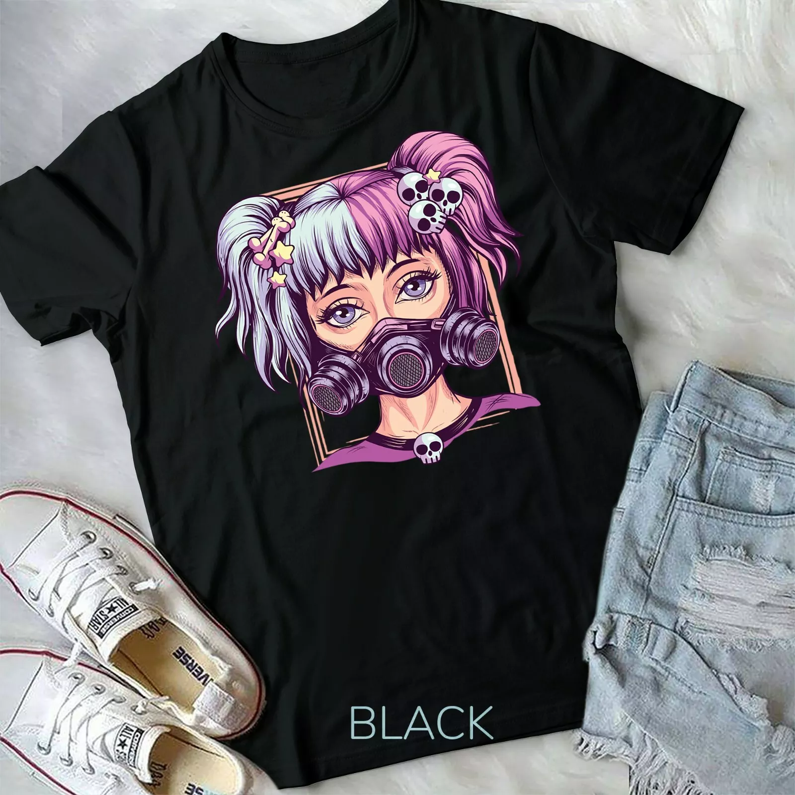 Gildan Steampunk Pastel Goth Girl Creepy Anime Cyber Punk Nu Goth ...