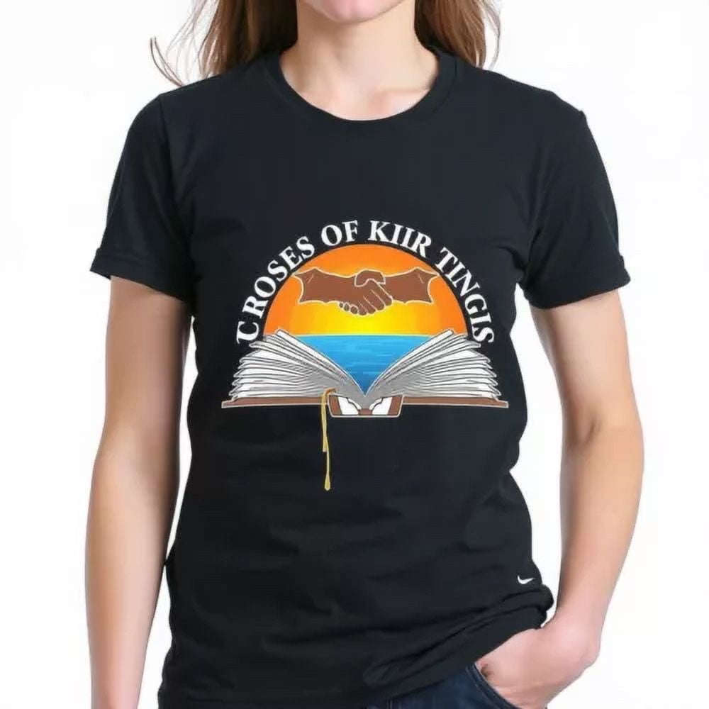 Gildan Stylish Black T-Shirt with Graphic Design "Roses of Kiir Tingis" Unique Art Fe - Walmart.com