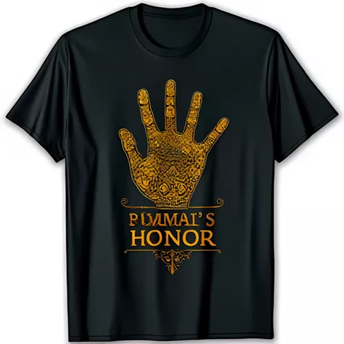 Gildan Stylized Gold Hand Print Graphic T-Shirt Rymgal's Design on ...