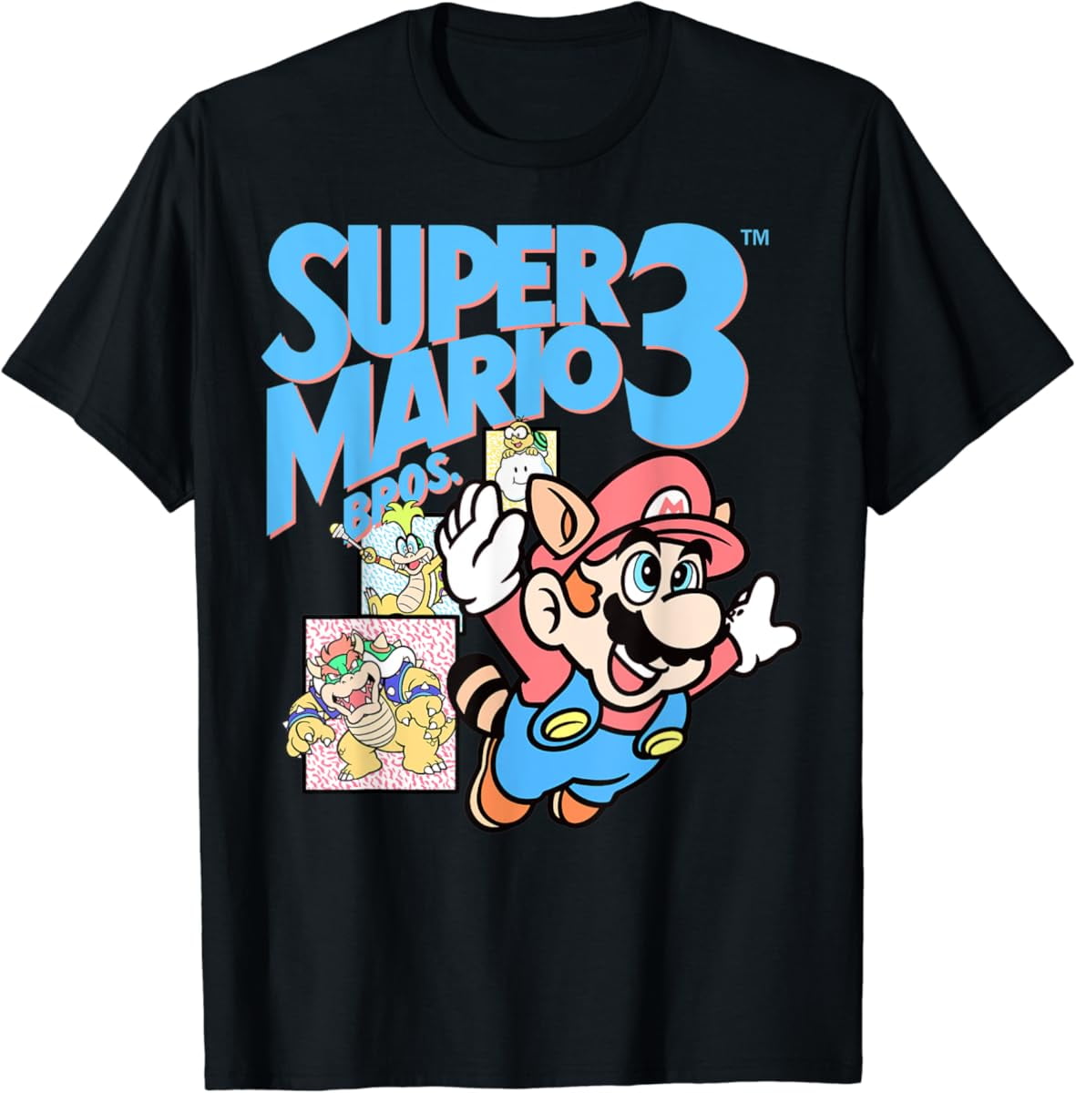 Gildan Super Mario 3 Flying Mario Group Shot Poster T-Shirthot Trend ...