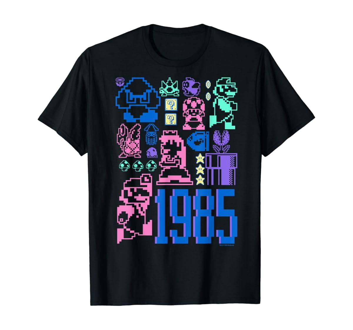 Gildan Super Mario 35Th Anniversary 1985 Pixel Art T-Shirthot Trend ...