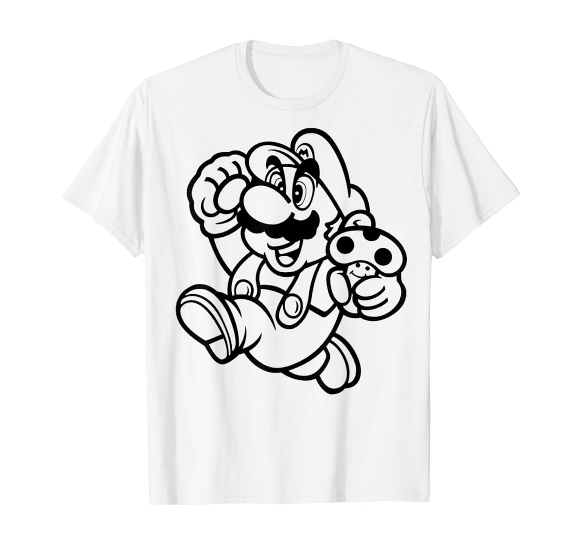 Gildan Super Mario Black & White Running Drawing T-Shirthot Trend ...