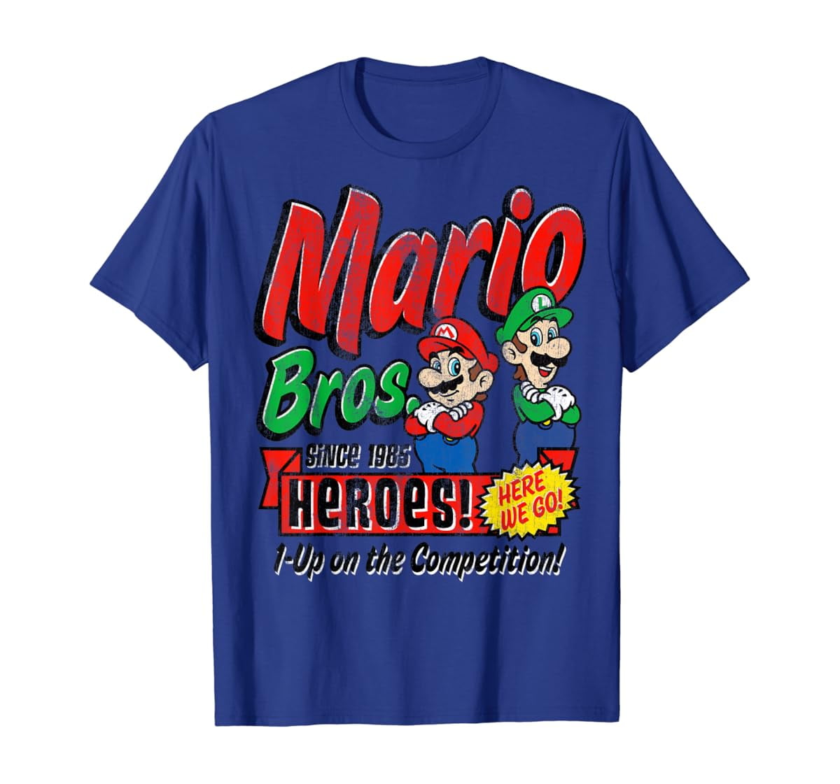 Gildan Super Mario Bros. Mario & Luigi Since 1985 Heroes T-Shirthot ...