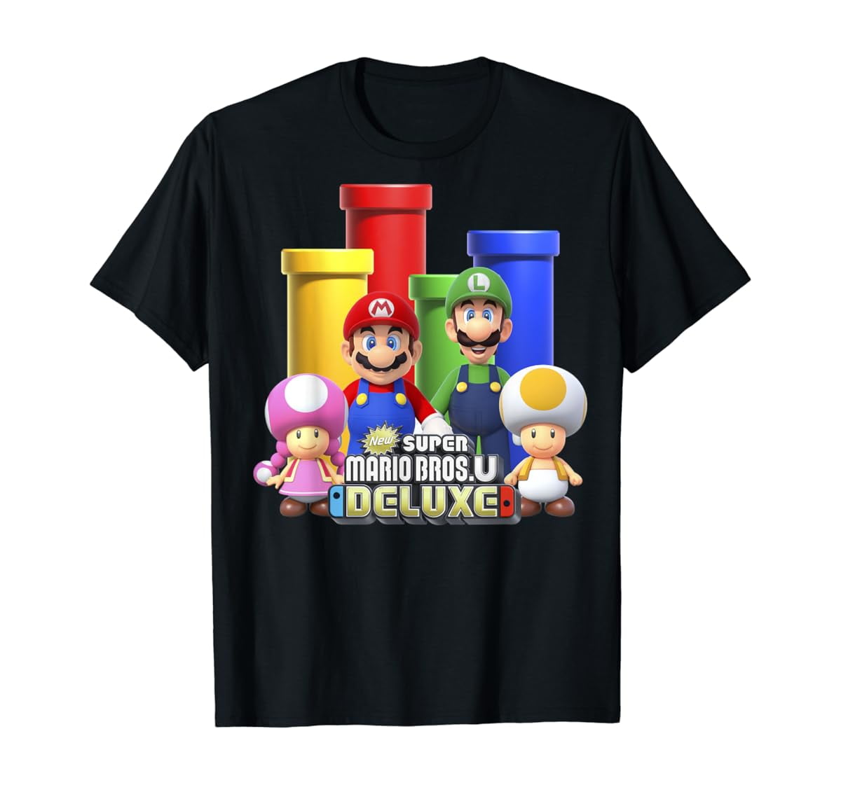 Gildan Super Mario Bros U Character And Warp Pipe Portrait Logo T-Shirthot Trend Vintage ...