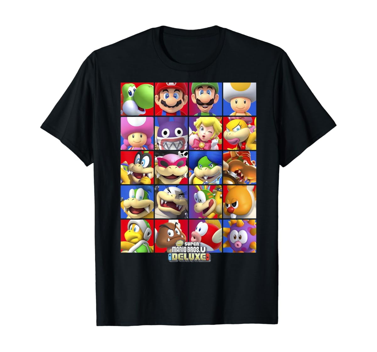 Gildan Super Mario Bros U Deluxe Character Selection Panel Grid T ...