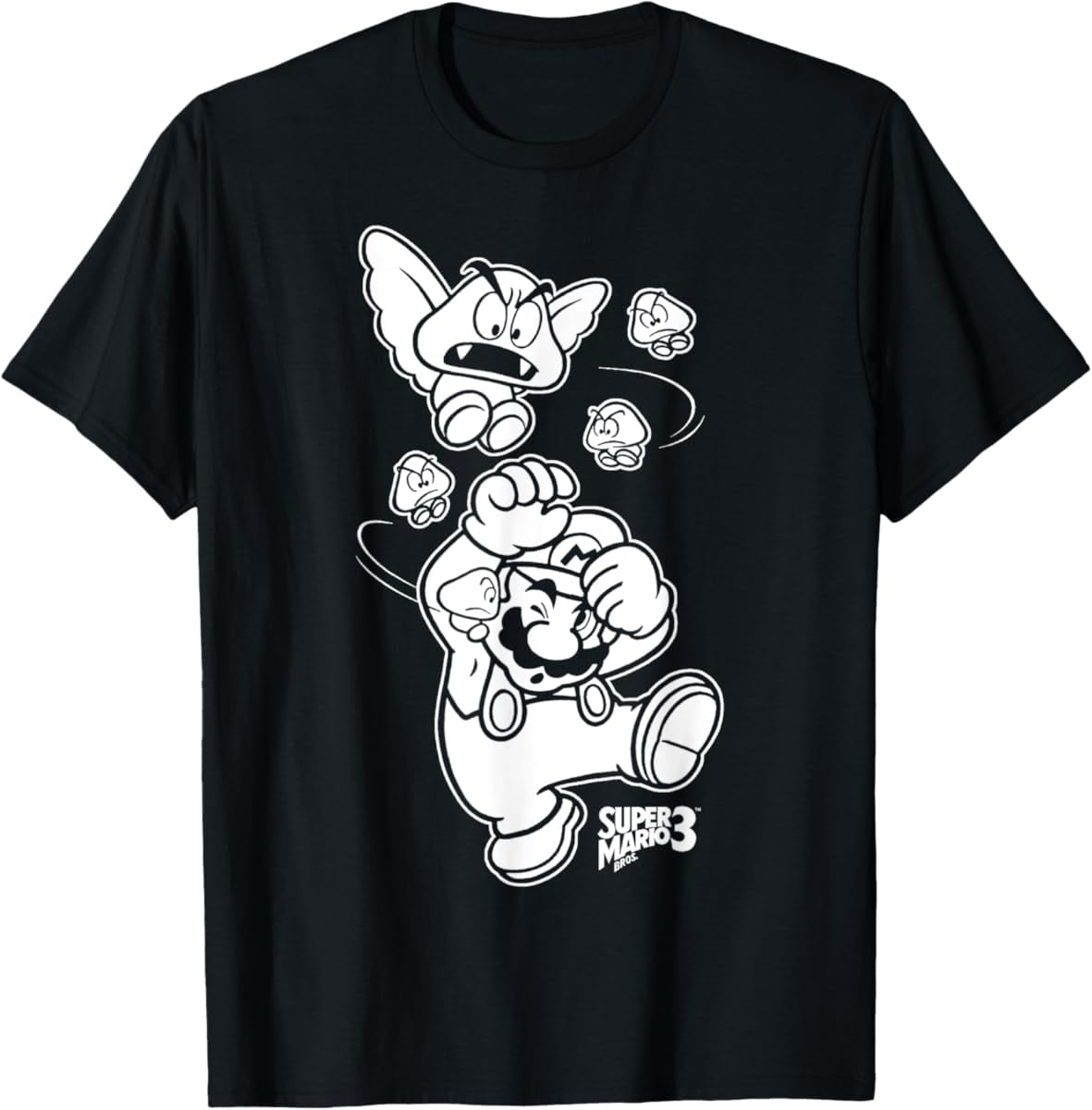 Gildan Super Mario Flying Goomba And Mario T-ShirtHot Vintage Trending ...