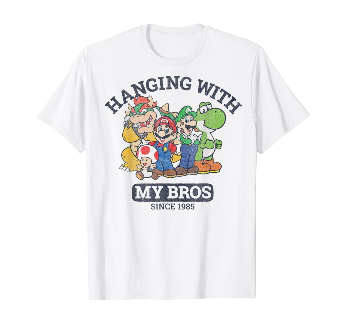 Gildan Super Mario Hanging With My Bros Since 1985 Group Shot T ...