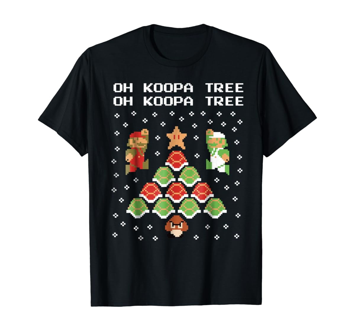 Gildan Super Mario Koopa Tree Goomba Christmas Graphic T-ShirtHot ...