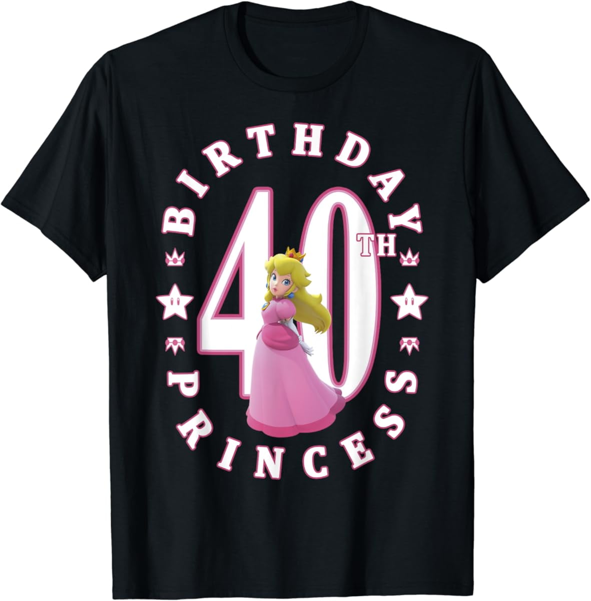 Gildan Super Mario Princess Peach 40Th Birthday Princess Portrait T ...