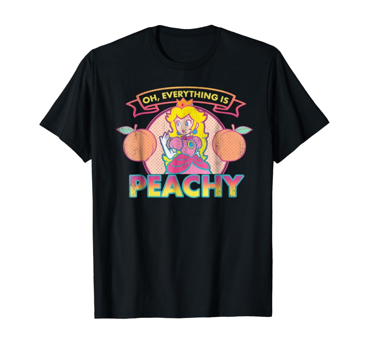 Gildan Super Mario Princess Peach Everything Peachy Graphic T-Shirthot Trend Vintage Birrthday ...