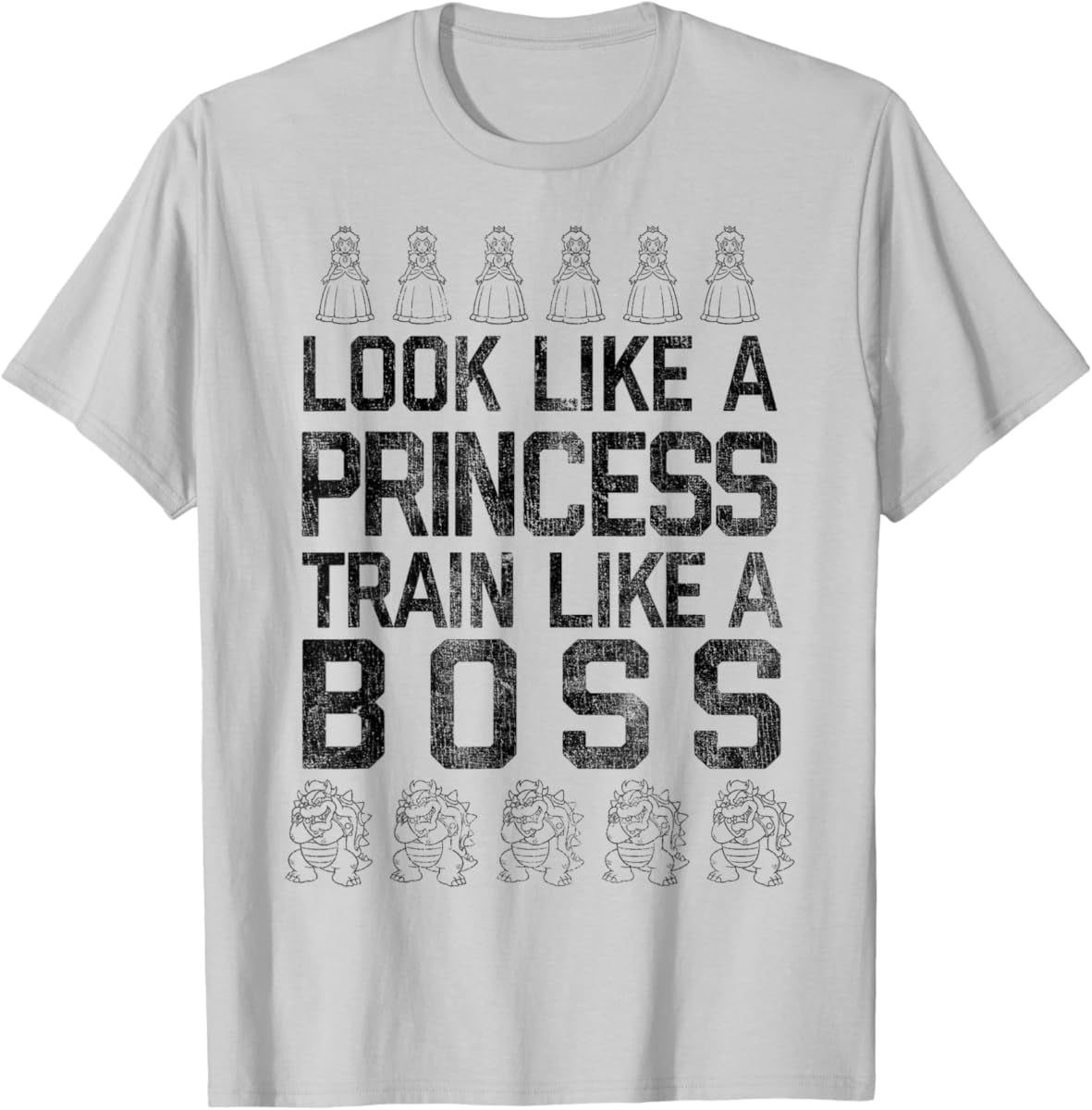 Gildan Super Mario Princess Peach Train Like A Boss Collage T-Shirthot ...