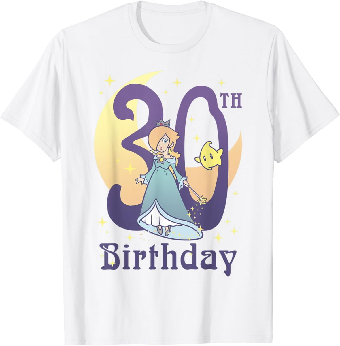 Gildan Super Mario Rosalina And Luma 30Th Birthday Moon Portrait T ...