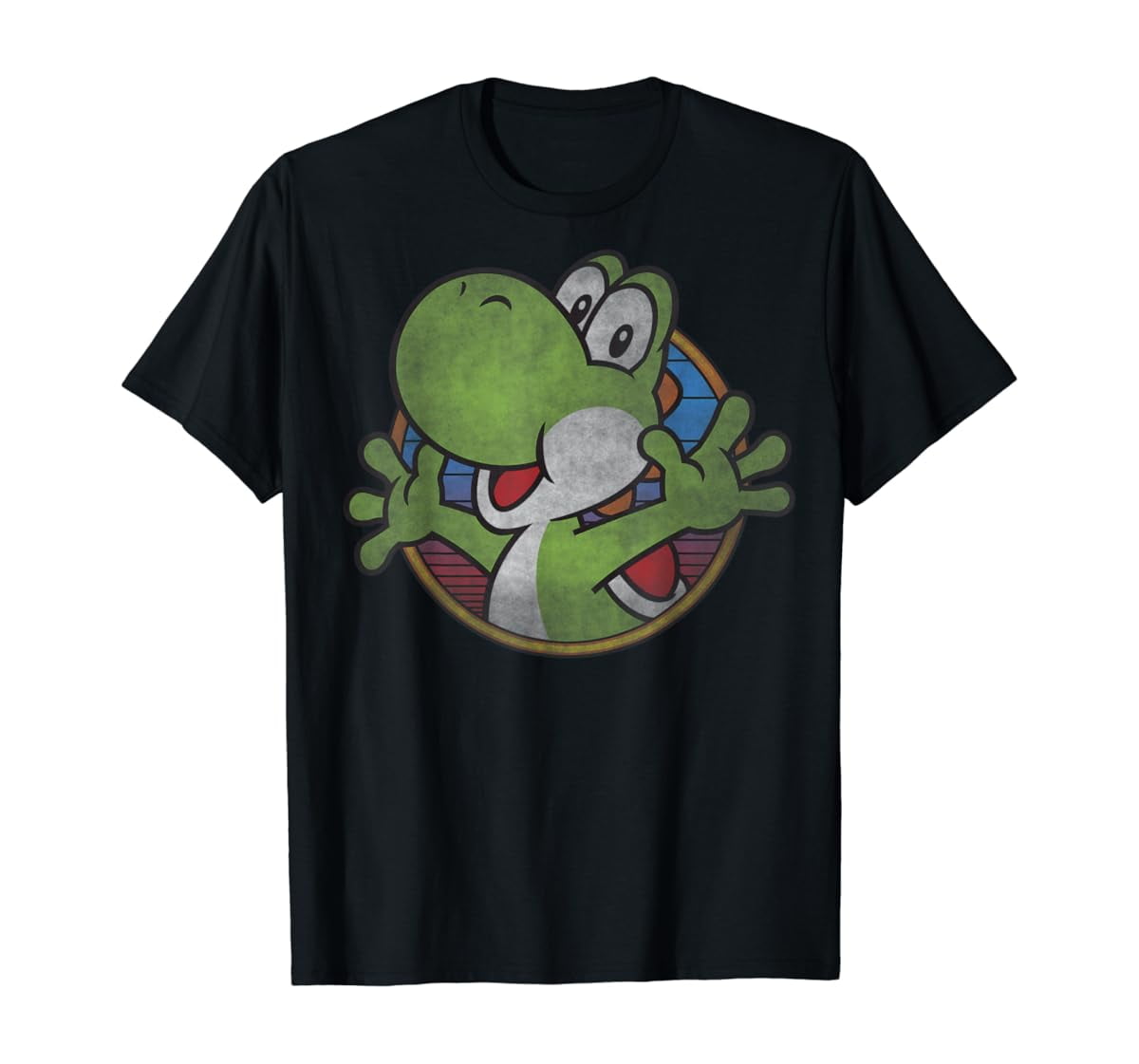 Gildan Super Mario Yoshi Color Fade Circle Logo T-Shirthot Trend ...