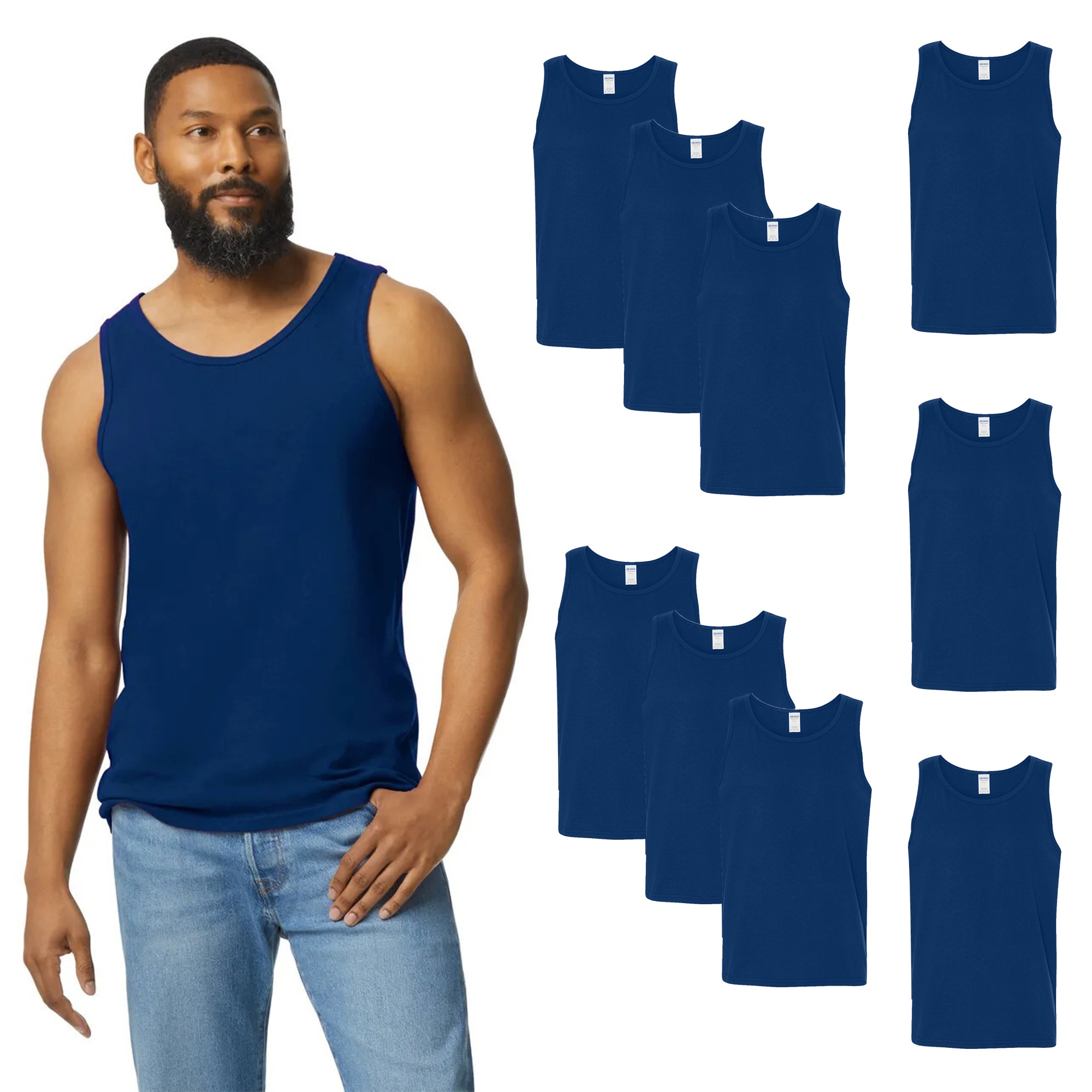 Gildan Tank Top, Bulk Heavy Cotton Sleeveless Shirt for Men & Women ...