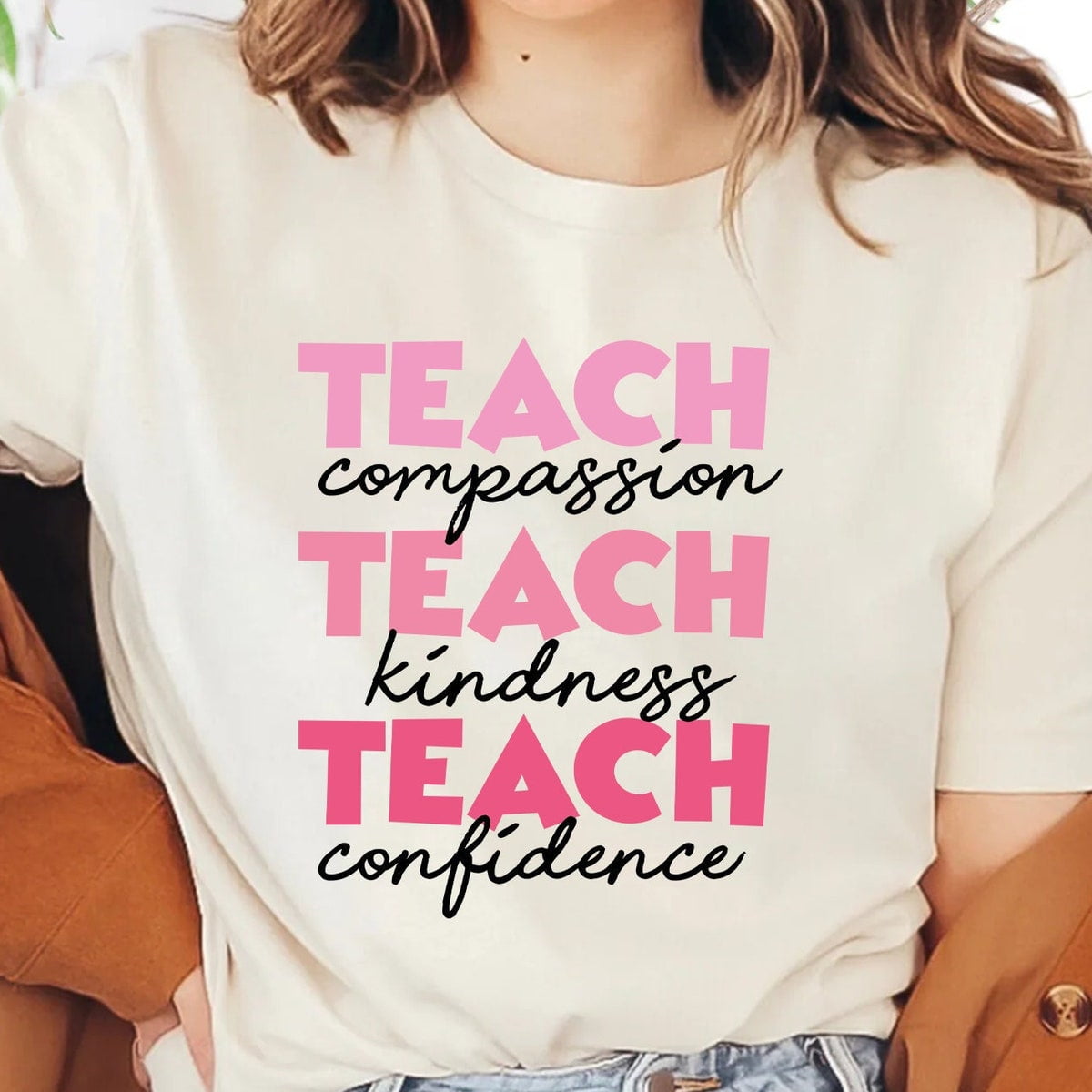 Gildan Teach T-Shirt, Compassion Kindness, Confidence Shirt, Back To ...