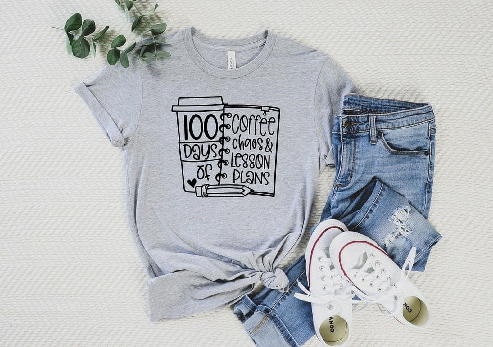 Gildan Teacher 100Th Day Shirt, Teacher Gift, 100 Days Of Coffee ...