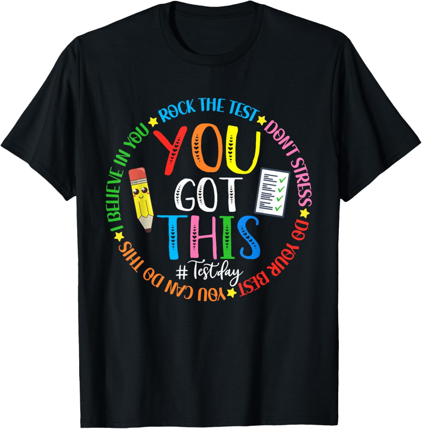 Gildan Test Day Rock The Test Teacher Testing Day You Got This T-Shirt ...