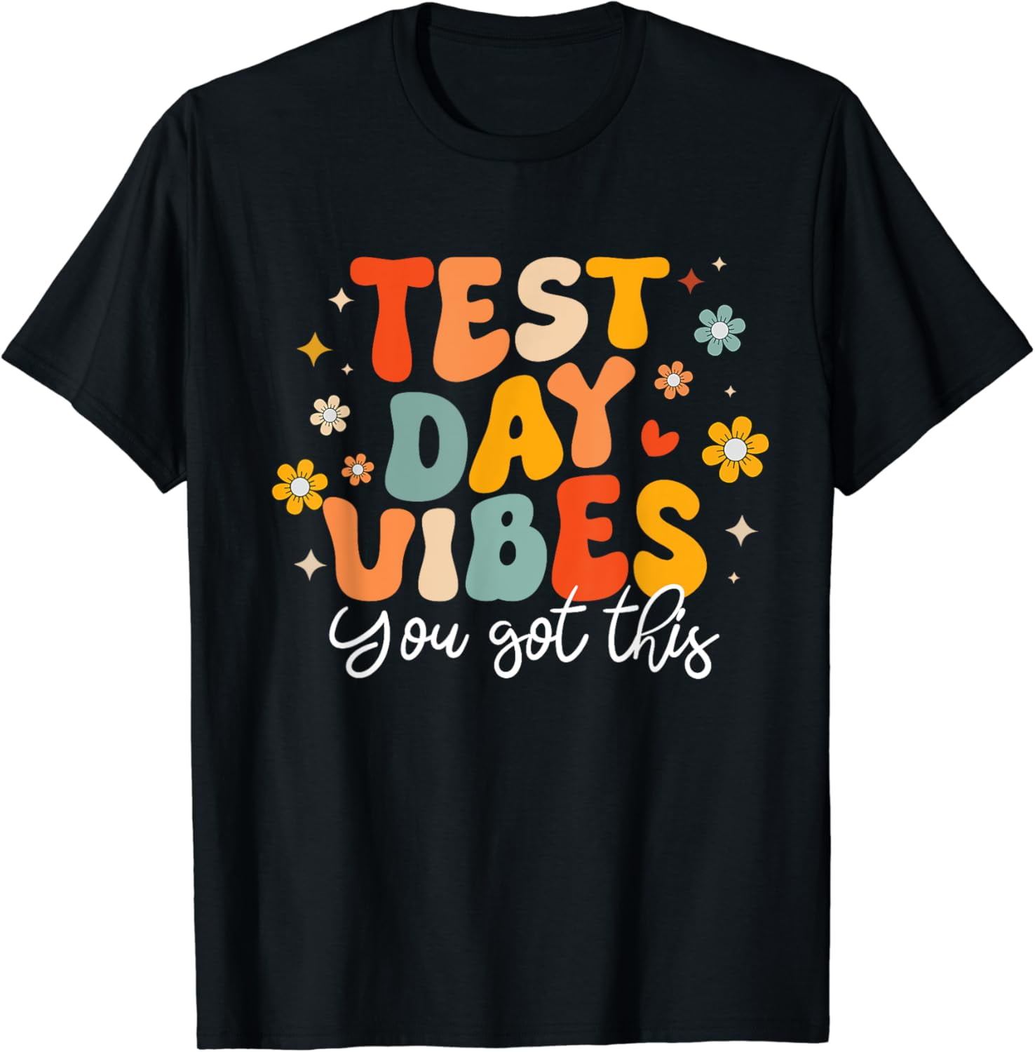Gildan Test Day Vibes Groovy Testing Day Teacher Student Exam T-Shirt ...