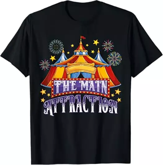 Gildan The Main Attraction Circus Theme T-Shirt – Fun Carnival Design ...