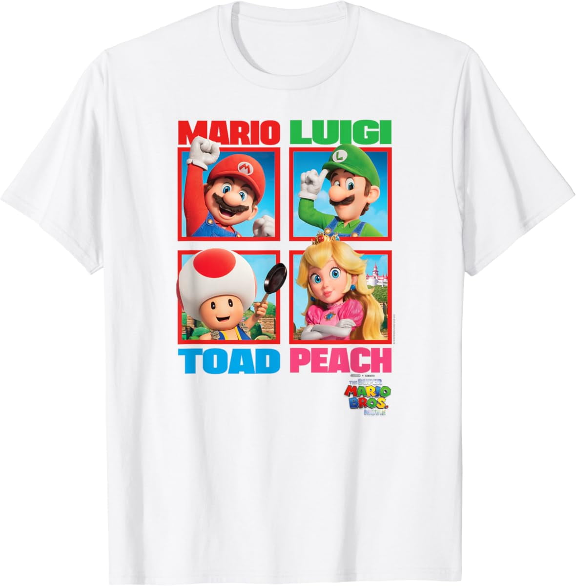 Gildan The Super Mario Bros. Movie Mario Peach Toad Luigi Poster T ...