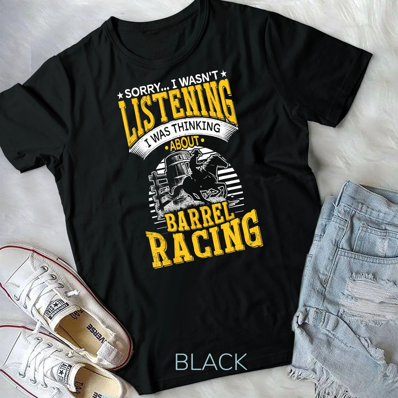 Gildan Thinking About Barrel Racing Horse Racing Barrel Racer T-Shirt ...
