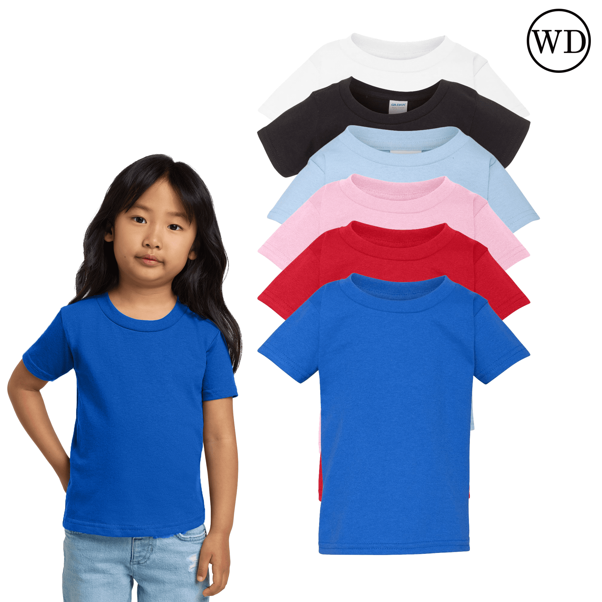Gildan Toddler T-Shirt, Crewneck Classic Fit Heavy Cotton Comfortable ...