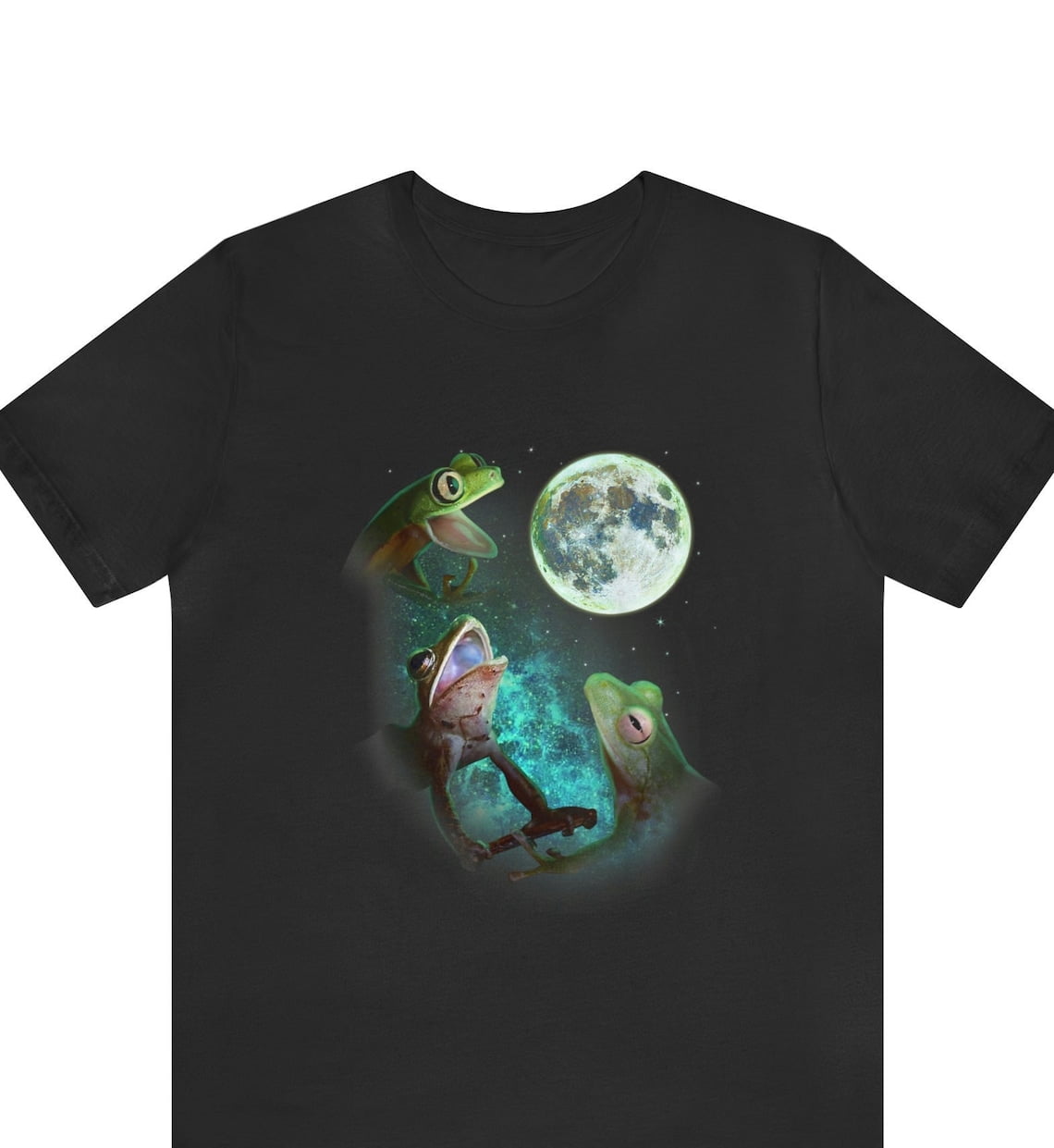 Gildan Tree Frogs Tee With Night Sky Graphic, Amphibian Nature Inspired ...