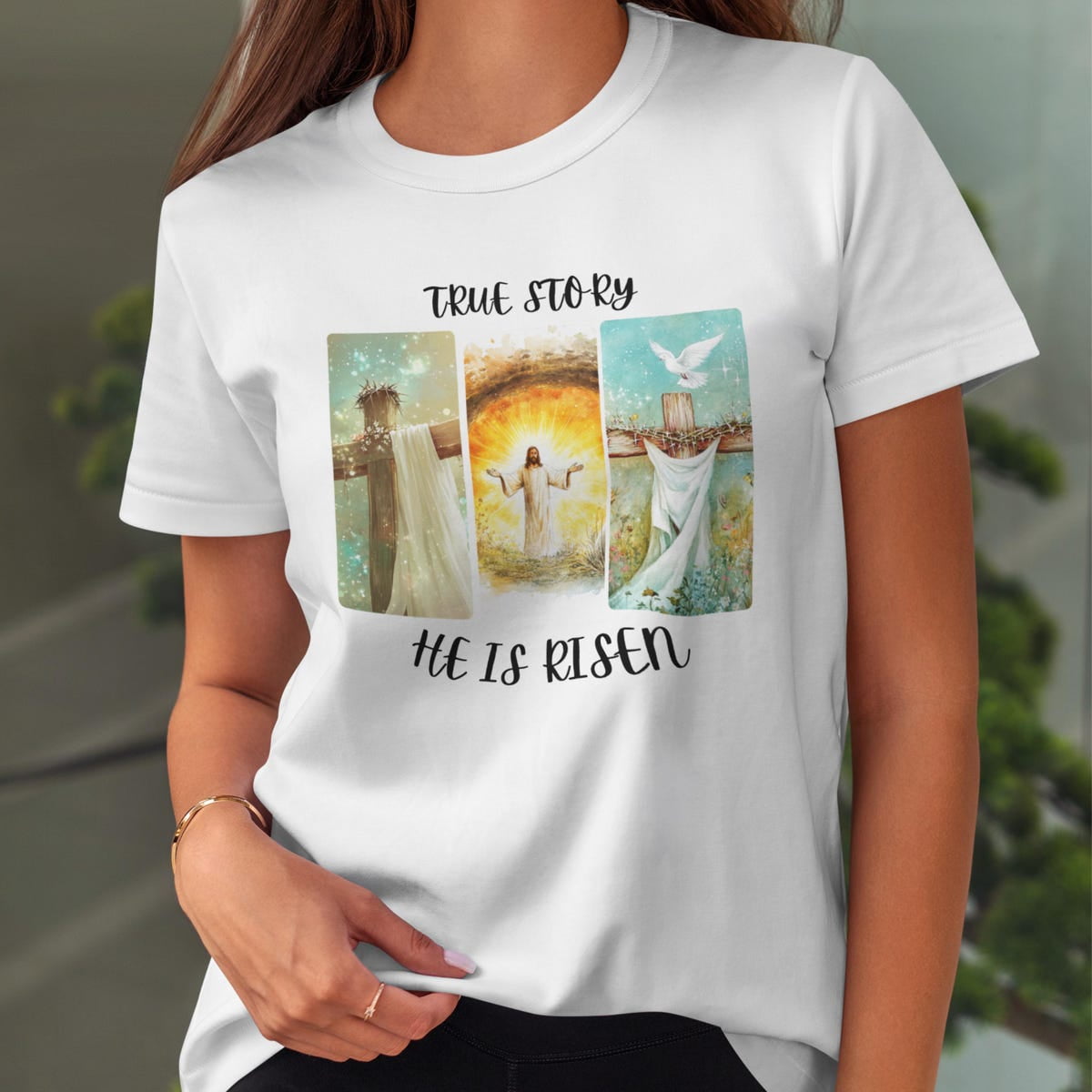 Gildan True Story He Is Risen Tee, Christian Shirt With Resurrection ...