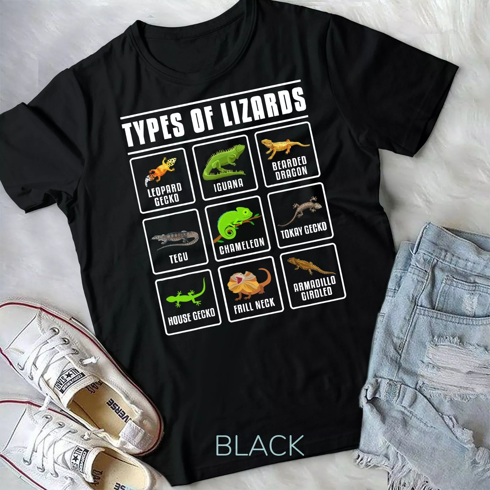 Gildan Types of Lizards Lizard Reptiles Unisex T-shirt - Walmart.com