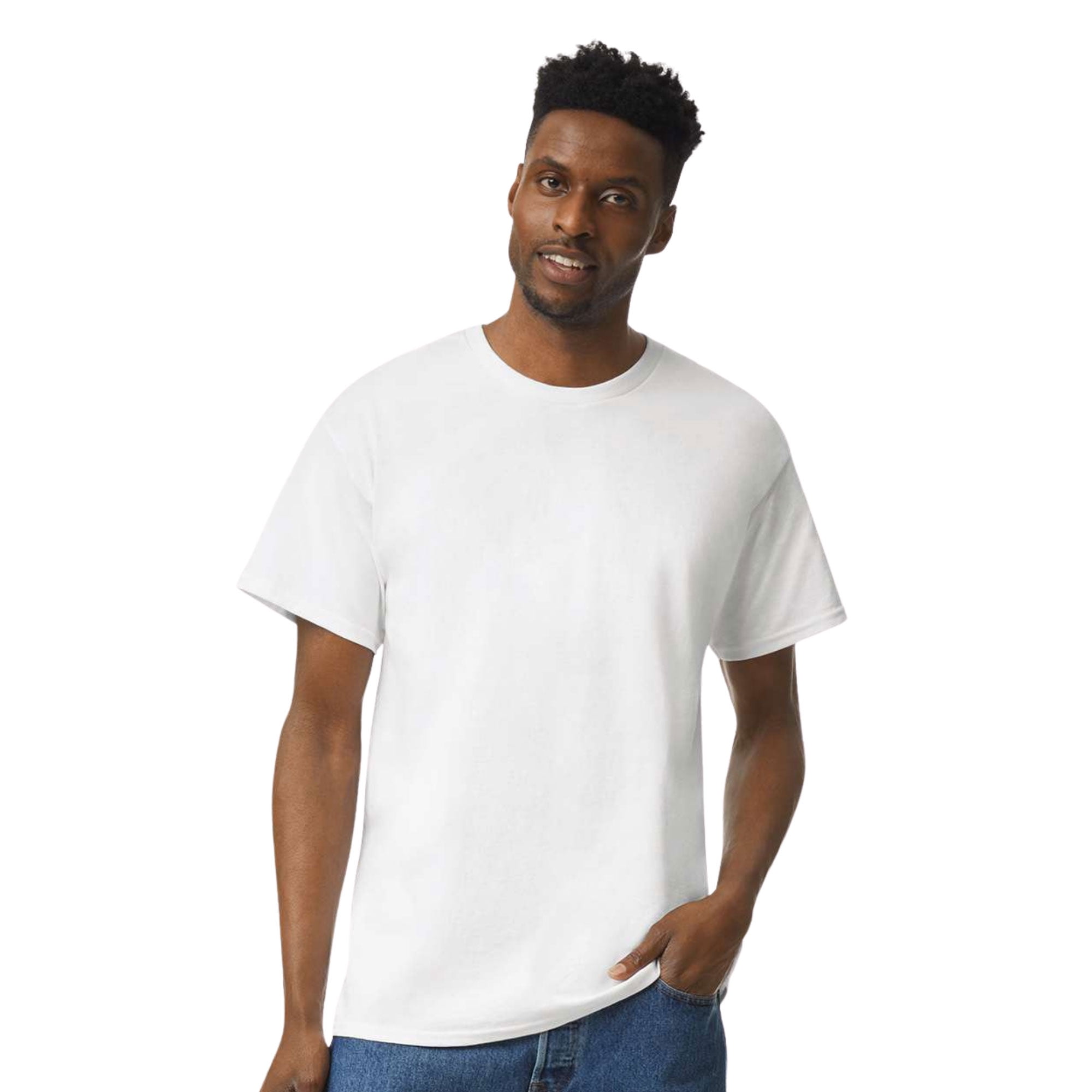 Gildan Unisex Ultra Cotton Crewneck T-Shirt Classic Tee Shirt PFD White ...