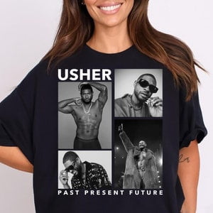 Gildan Usher Past Present Future 2025 World Tour Concert Shirt for ...