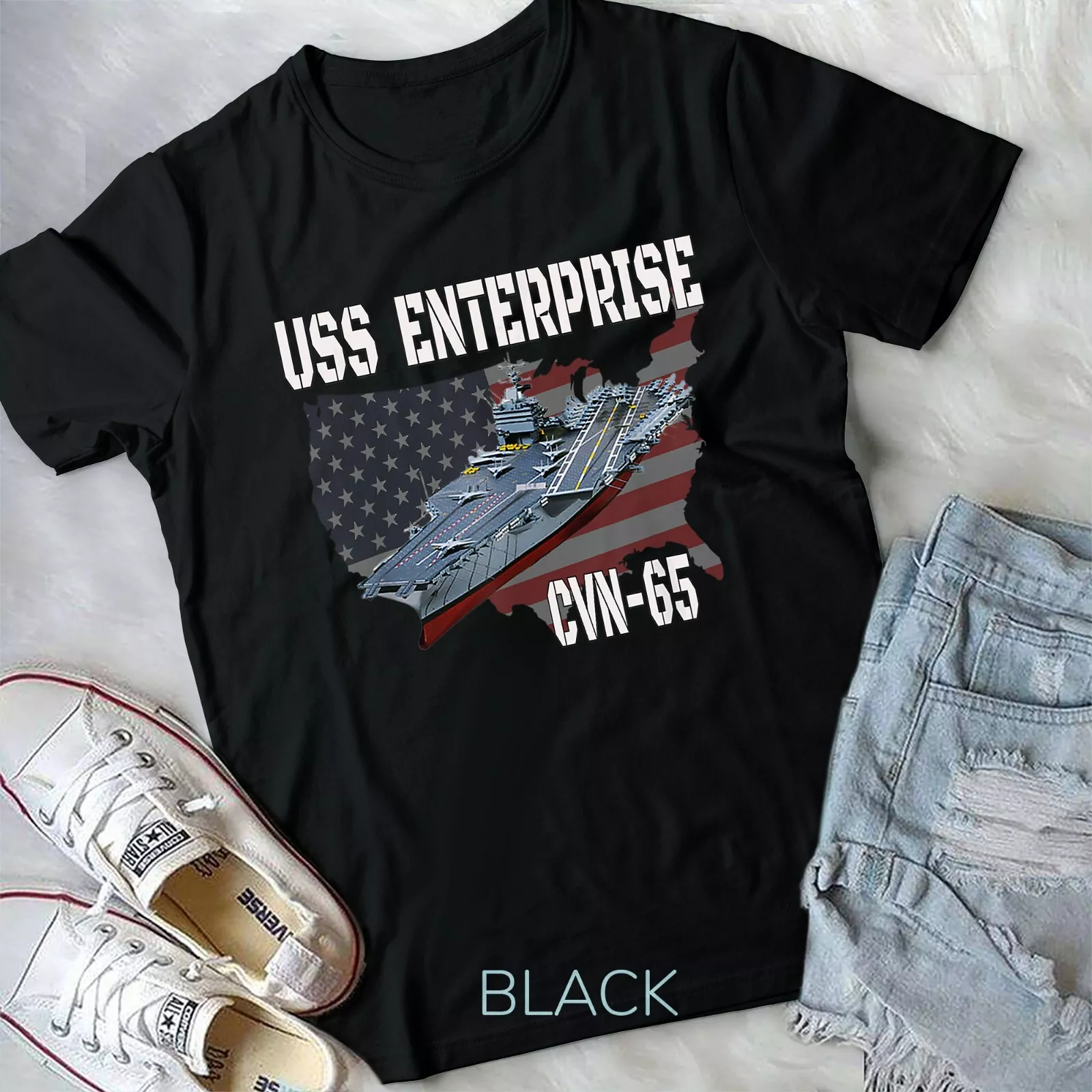 Gildan Uss Enterprise Cvn-65 Aircraft Carrier Veterans Day T-Shirt ...