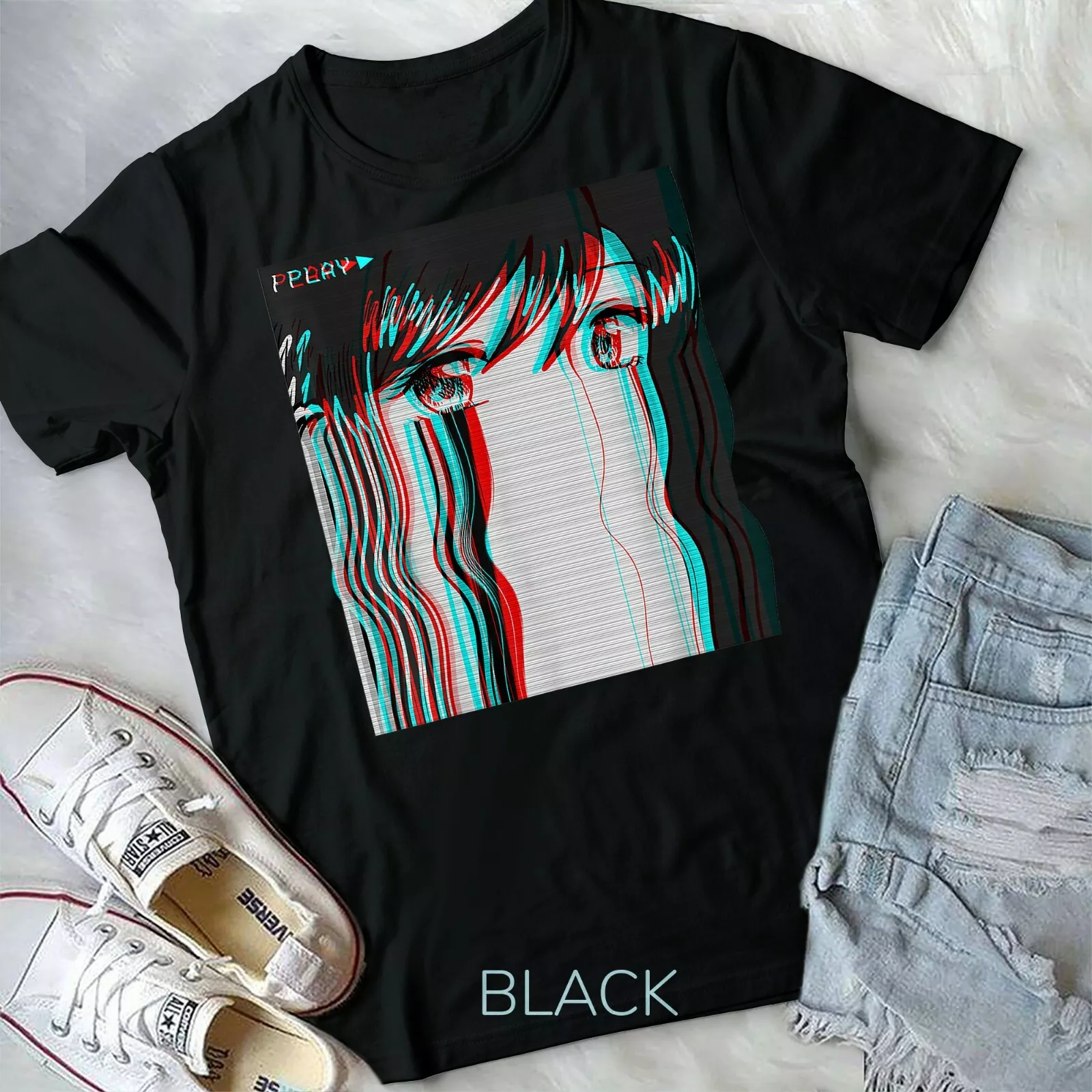 Gildan Vaporwave Aesthetic Anime Girl Retro Eboy Egirl Harajuku Unisex ...