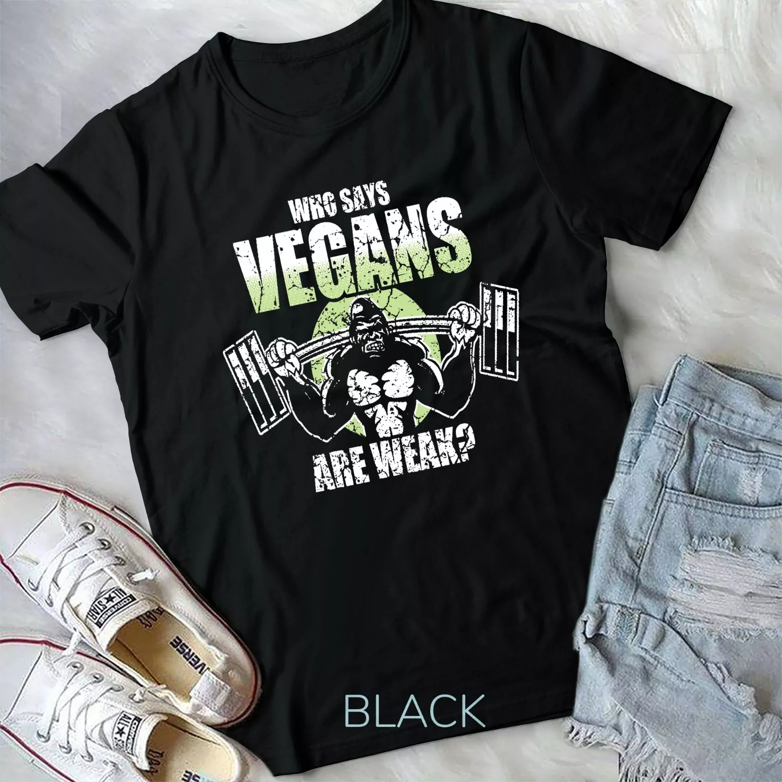 Gildan Vegan Fitness Herbivore Muscle Bodybuilder Workout T-Shirt ...