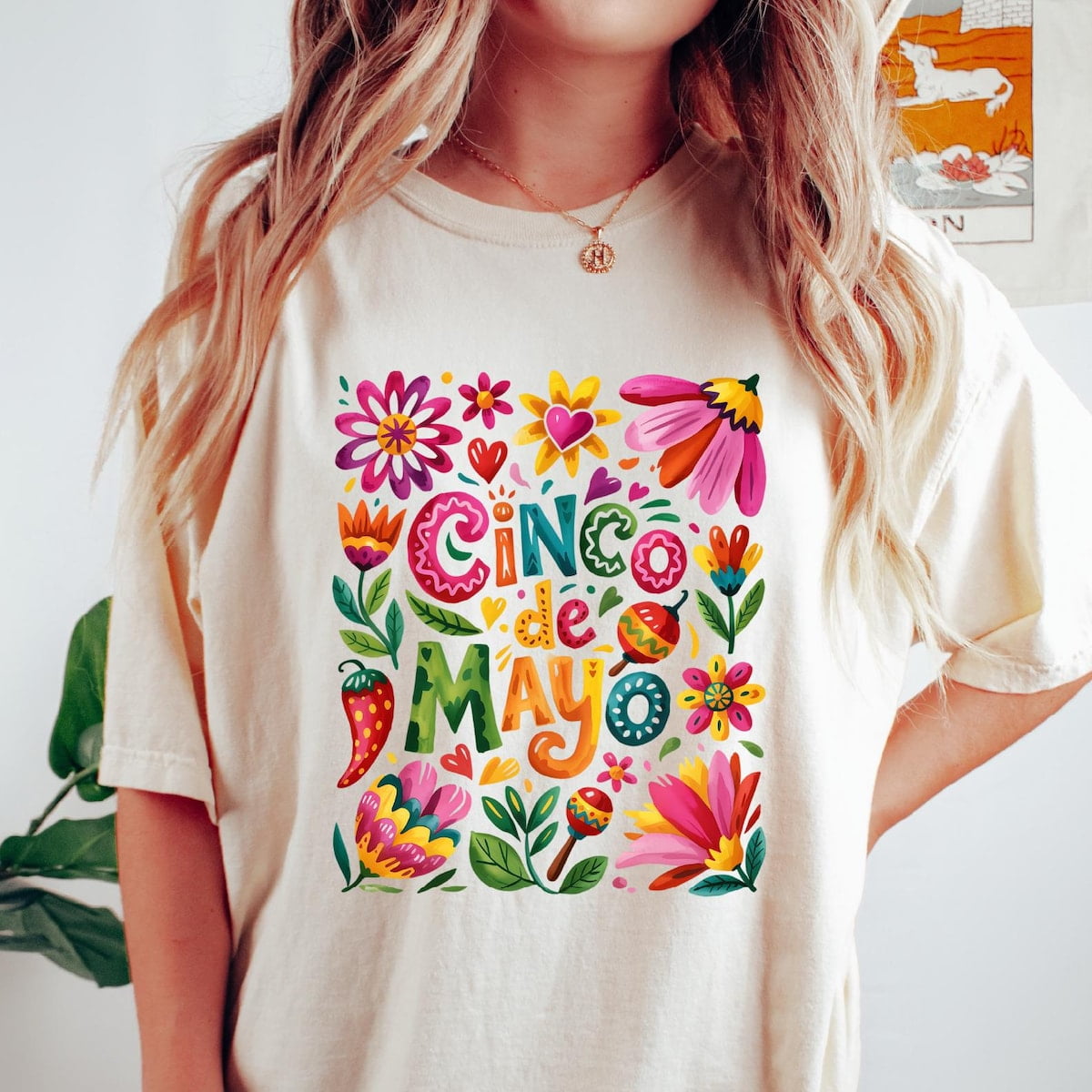 Gildan Vibrant Fiesta Celebration Tee, Floral Mexican Party Design With ...