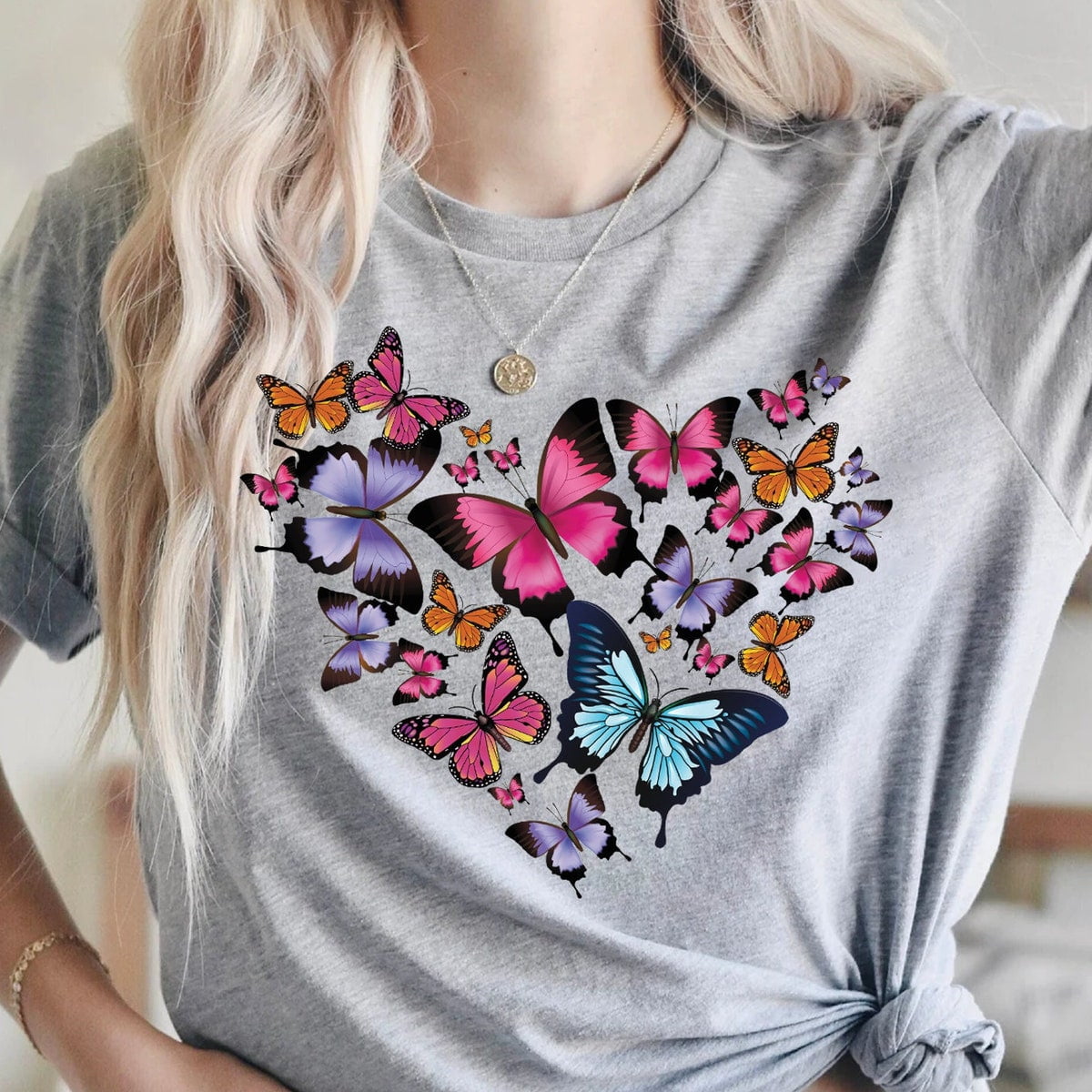 Gildan Vintage Butterflies T Shirt, For a Aesthetic, Distressed Or ...