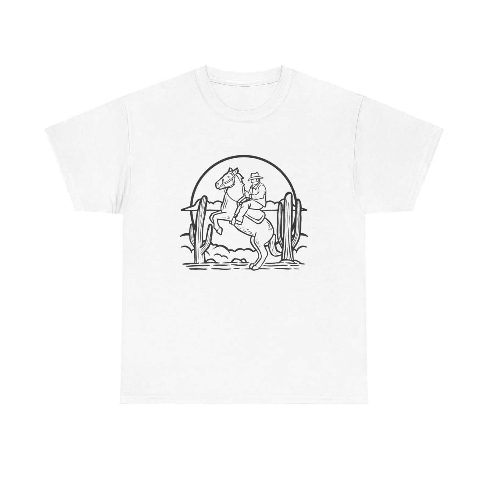 Gildan Vintage Cowboy Shirt With Western Horse Scene, Desert Nature ...