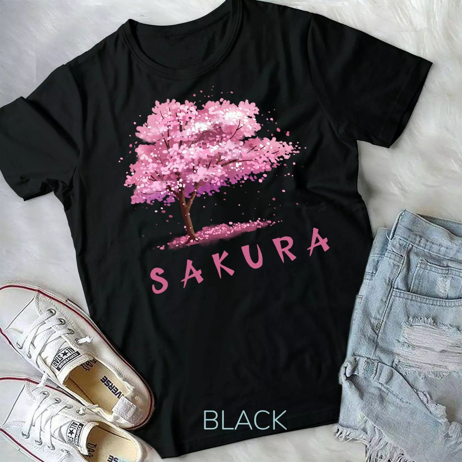 Gildan Vintage Japanese Cherry Blossom Tree Sakura Watercolor Art ...