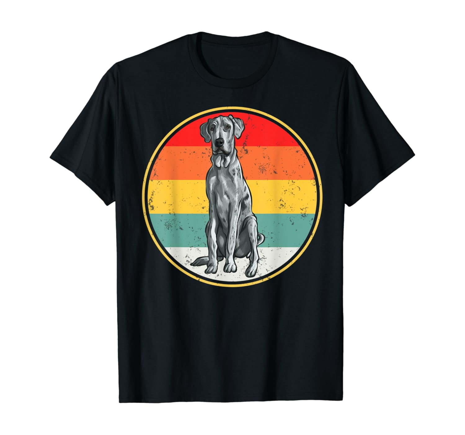 Gildan Vintage Retro Sunset Blue Merle Dane Dog T-Shirt - Walmart.com