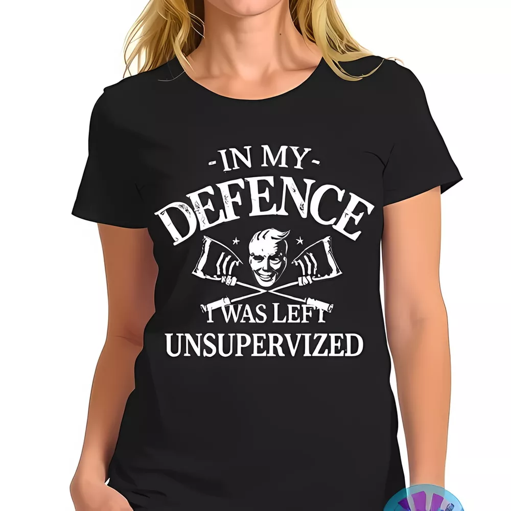 Gildan Vintage-Style T-Shirt: "In My Defence I Was Left Unsupervised ...