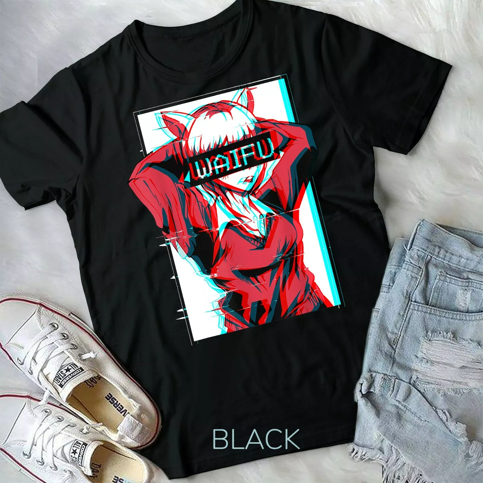 Gildan Waifu Neko Anime Cat Girl Japanese Aesthetic Vaporwave Anime ...