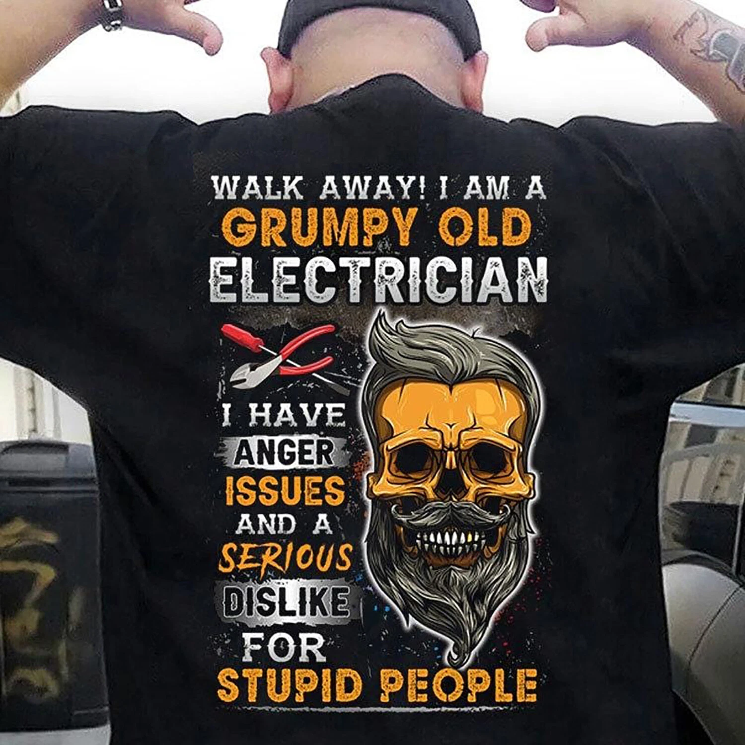 Gildan Walk Away I'M A Grumpy Old Electrician Shirts - Walmart.com