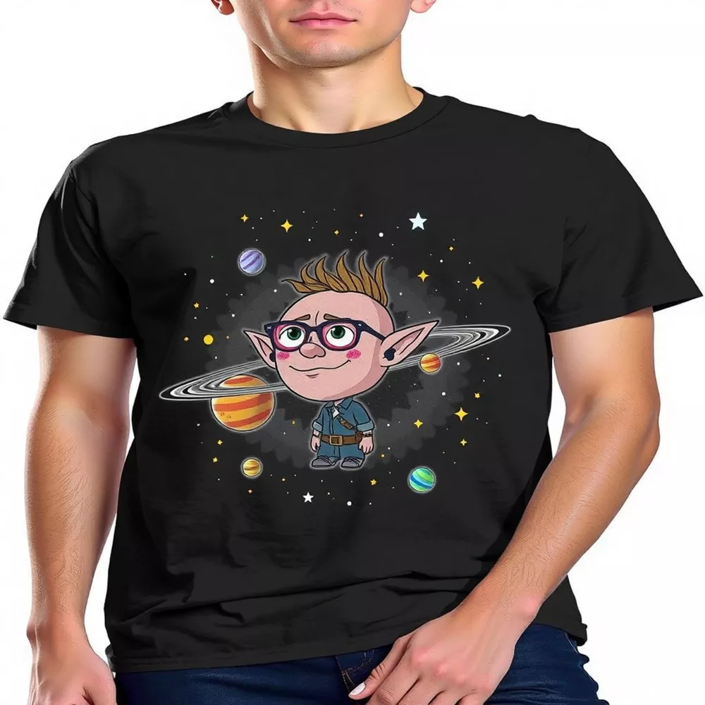 Gildan Whimsical Cartoon Space T-Shirt Fun Design for Men - Walmart.com
