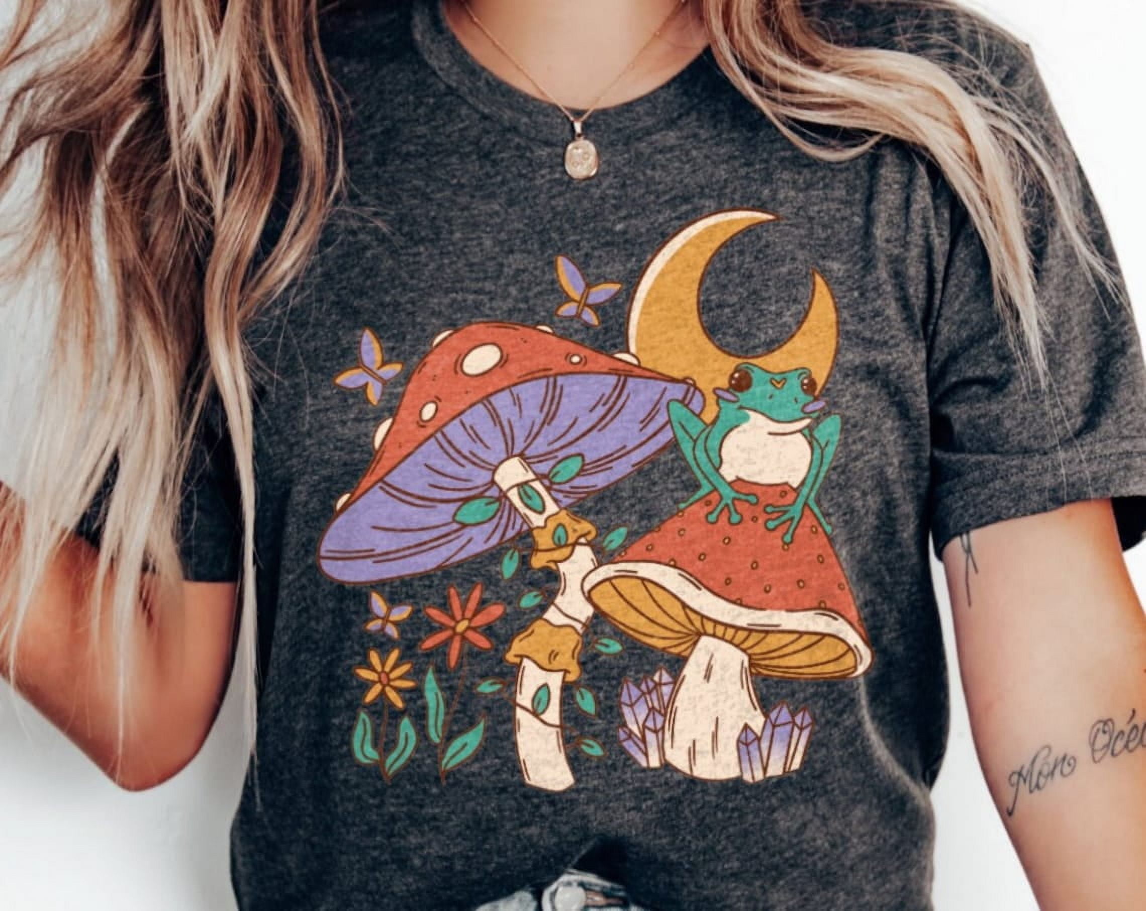 Gildan Whimsical Celestial Frog Mushroom Shirt With Forestcore And ...