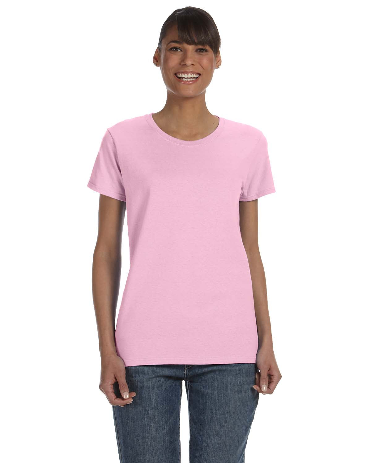 Gildan Women's 100 Percent Cotton Short Sleeve T-Shirt 5000L, 2-PACK ...
